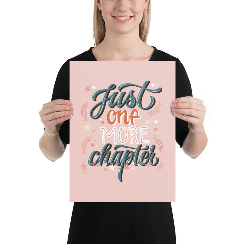 Just One More Chapter Reading Poster Classroom Poster - Etsy