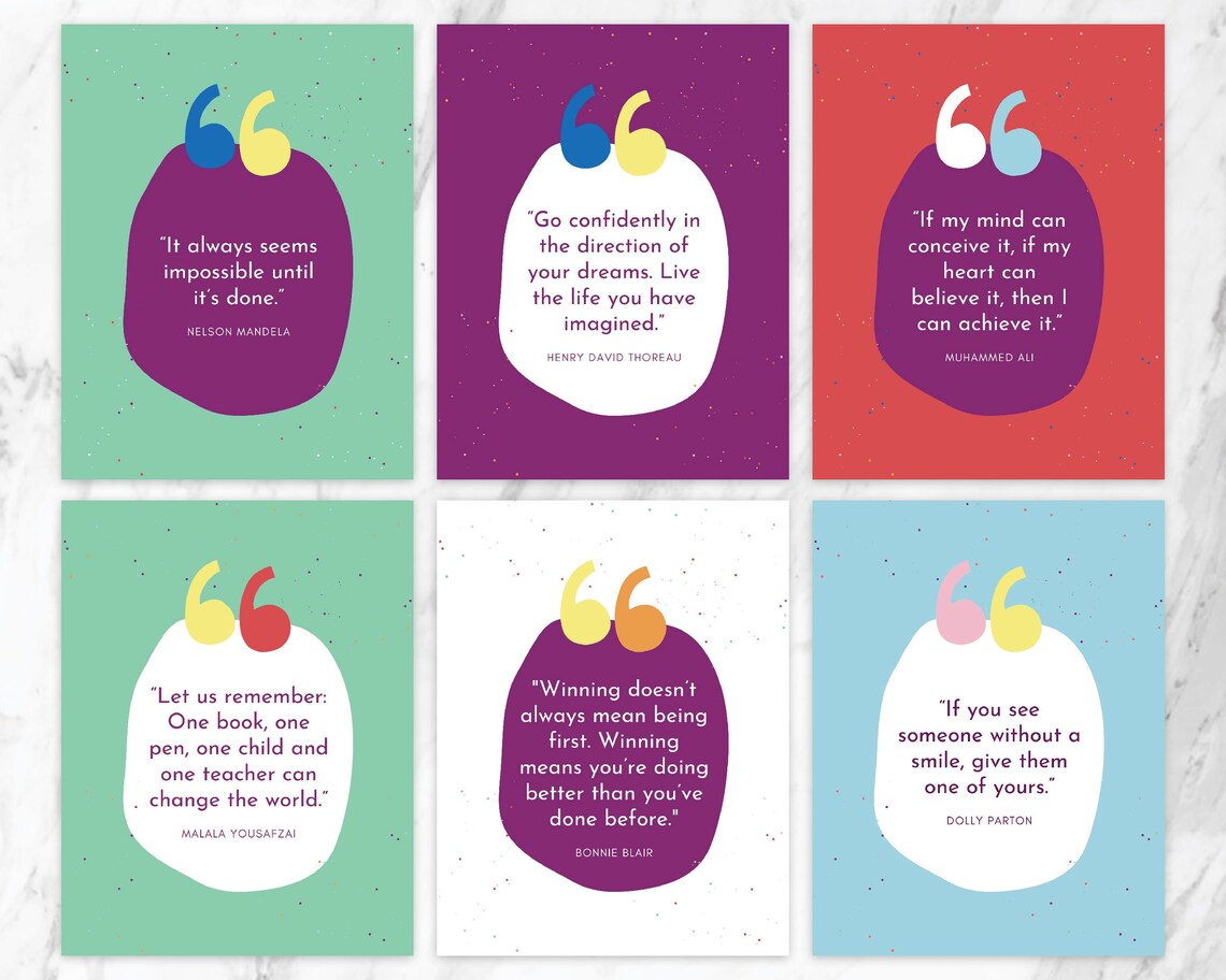 PRINTABLE Classroom Inspirational Wall Art Inspiring Quotes | Etsy