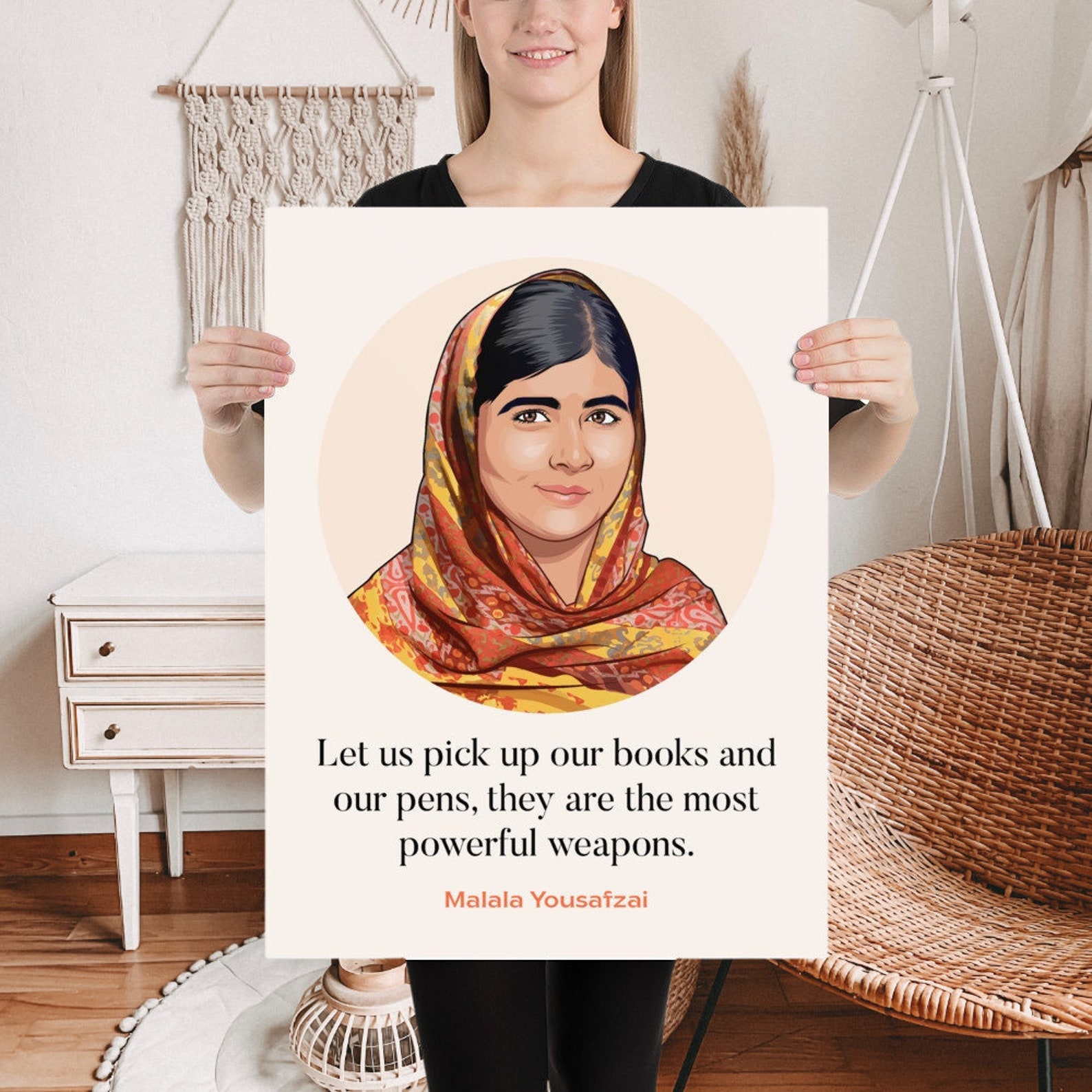 Malala Yousafzai Poster, Malala Art Print, Classroom Art Print ...