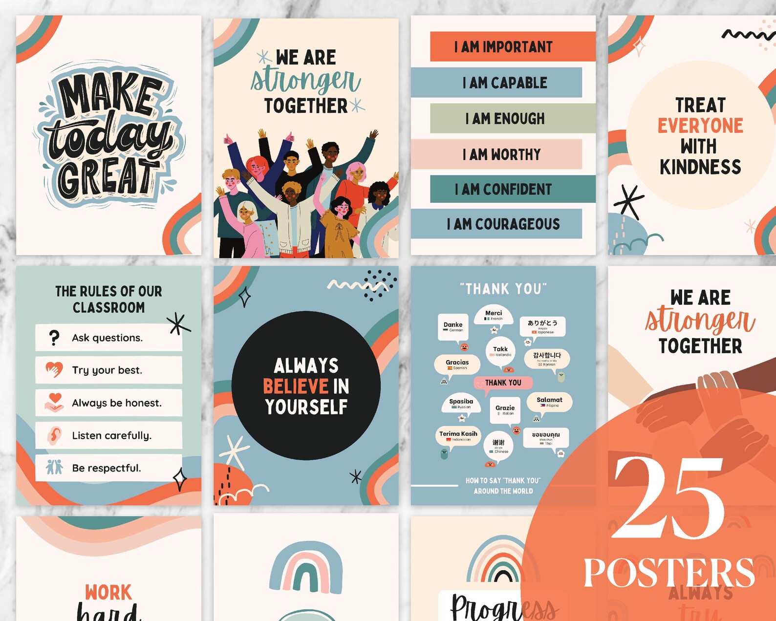 PRINTABLE Elementary Classroom Wall Art, Digital Download Classroom ...