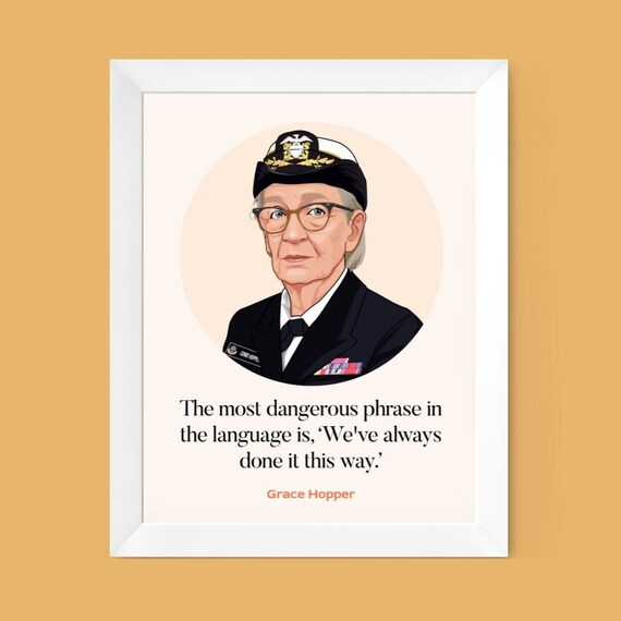 Grace Hopper Poster Girls Who Code Computer Science | Etsy