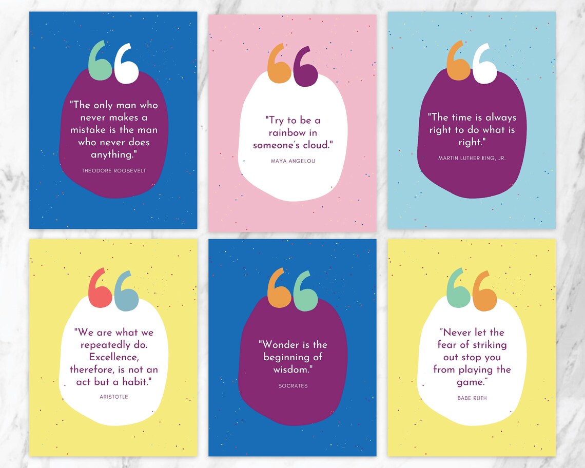 PRINTABLE Classroom Inspirational Wall Art, Inspiring Quotes for Kids ...