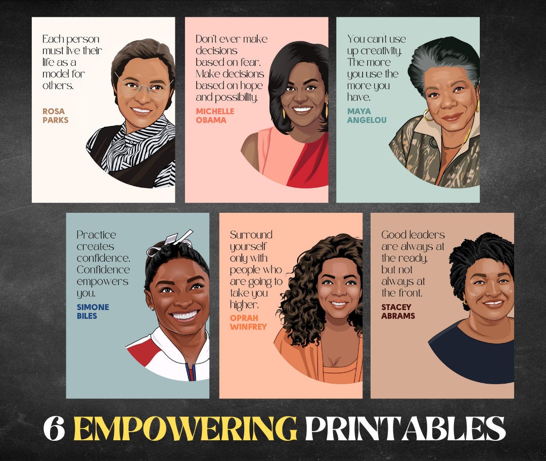 Printable Set of Empowered Black Women of History, Classroom Posters, Influential Black Women ...