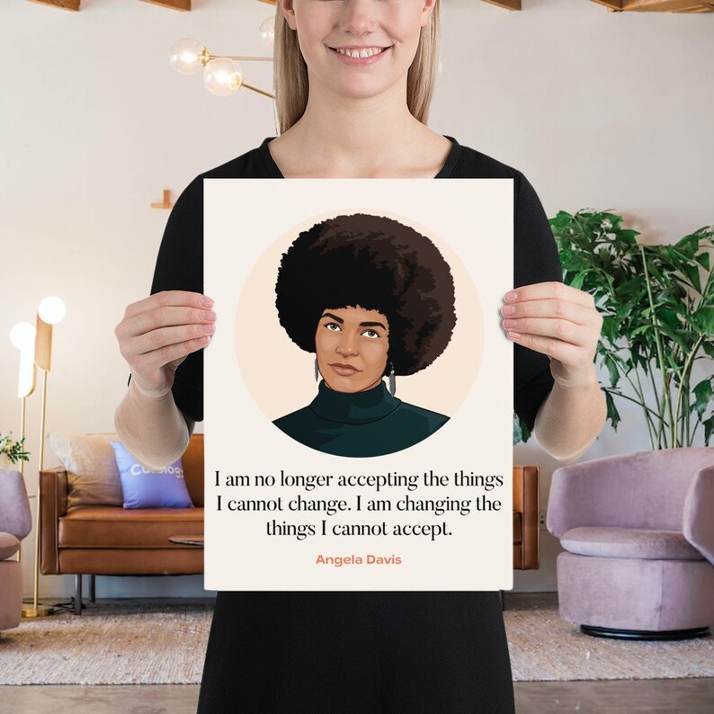 Angela Davis Poster, Angela Davis Print, Feminist Poster, Feminist Wall ...