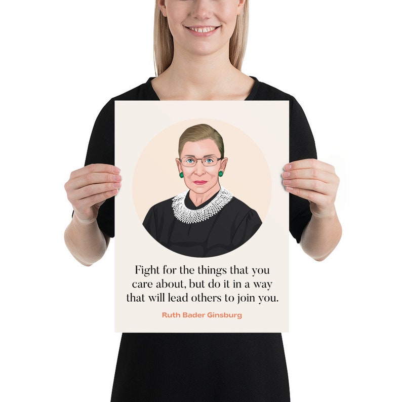 RBG Art Print I Dissent Wall Art Ruth Bader Ginsburg Art | Etsy