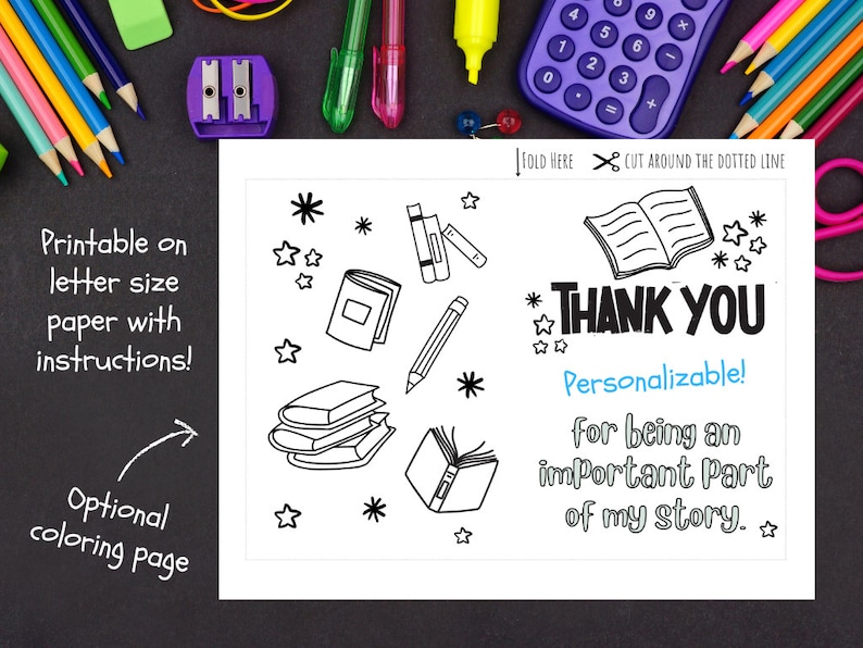 Printable Thank You Card for Teacher End of Year Teacher - Etsy