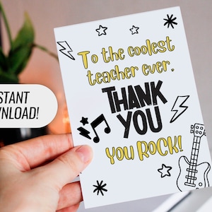 Printable Thank You Card for Teacher, Teacher Appreciation Card, End of ...