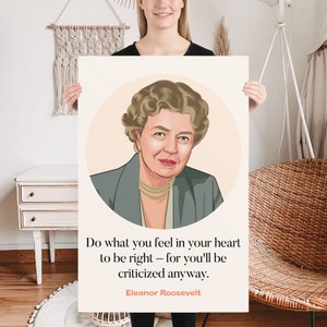 Eleanor Roosevelt Poster, Feminist Art Print, Classroom Art Print, Girl ...
