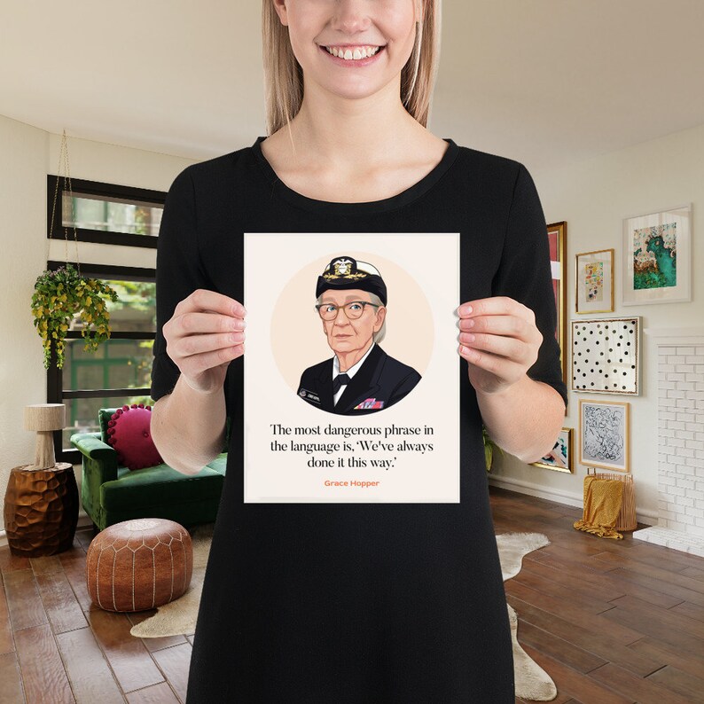 Grace Hopper Poster Girls Who Code Computer Science - Etsy