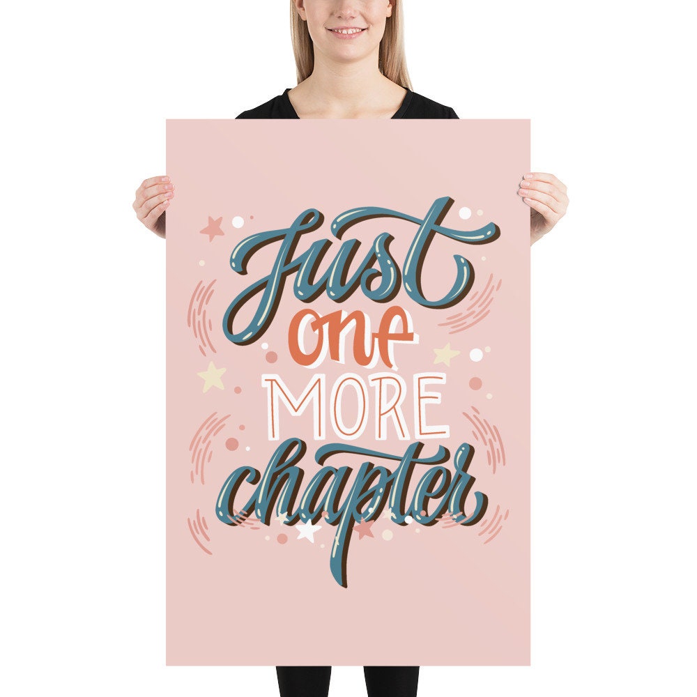 Just One More Chapter Reading Poster Classroom Poster | Etsy