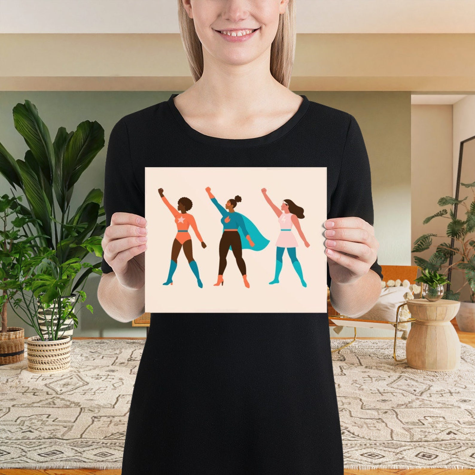 Feminist Poster Girl Power Art Superhero Girls Feminist Art - Etsy