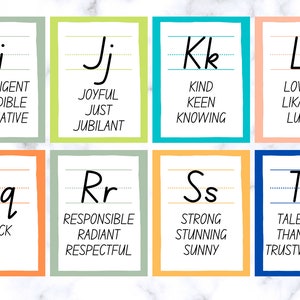 Rainbow Affirmations Alphabet Cards, Printable Alphabet Posters ...