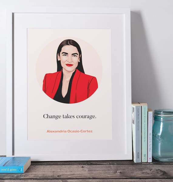 AOC AOC Art Print AOC Gift Alexandria Ocasio-cortez | Etsy