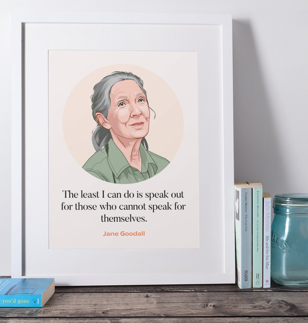 Feminist Poster Jane Goodall Jane Goodall Print Empowering - Etsy