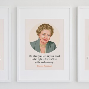 Eleanor Roosevelt Poster, Feminist Art Print, Classroom Art Print, Girl ...