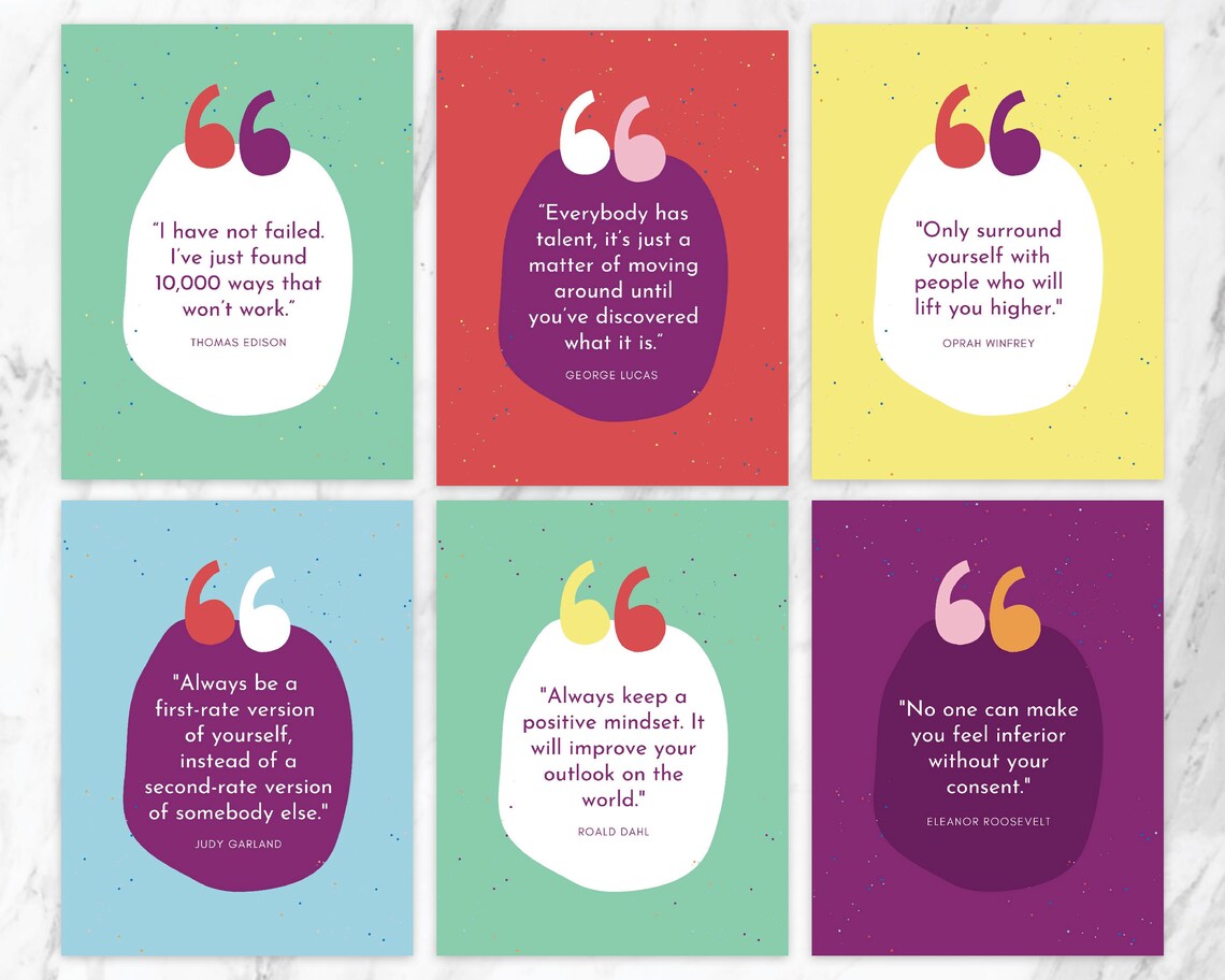 PRINTABLE Classroom Inspirational Wall Art, Inspiring Quotes for Kids ...