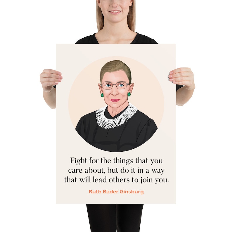 RBG Art Print I Dissent Wall Art Ruth Bader Ginsburg Art | Etsy