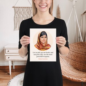 Malala Yousafzai Poster, Malala Art Print, Classroom Art Print ...