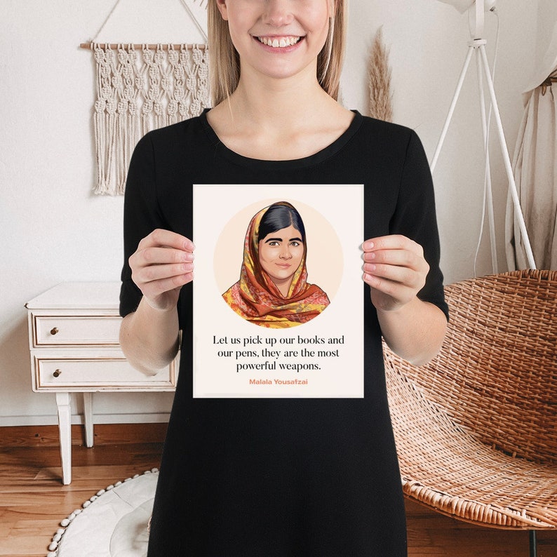Malala Yousafzai Poster, Malala Art Print, Classroom Art Print ...