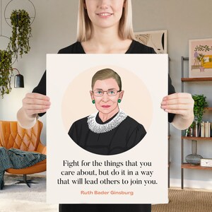 RBG Art Print, I Dissent Wall Art, Ruth Bader Ginsburg Art Print ...