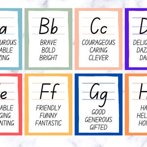Rainbow Affirmations Alphabet Cards, Printable Alphabet Posters ...