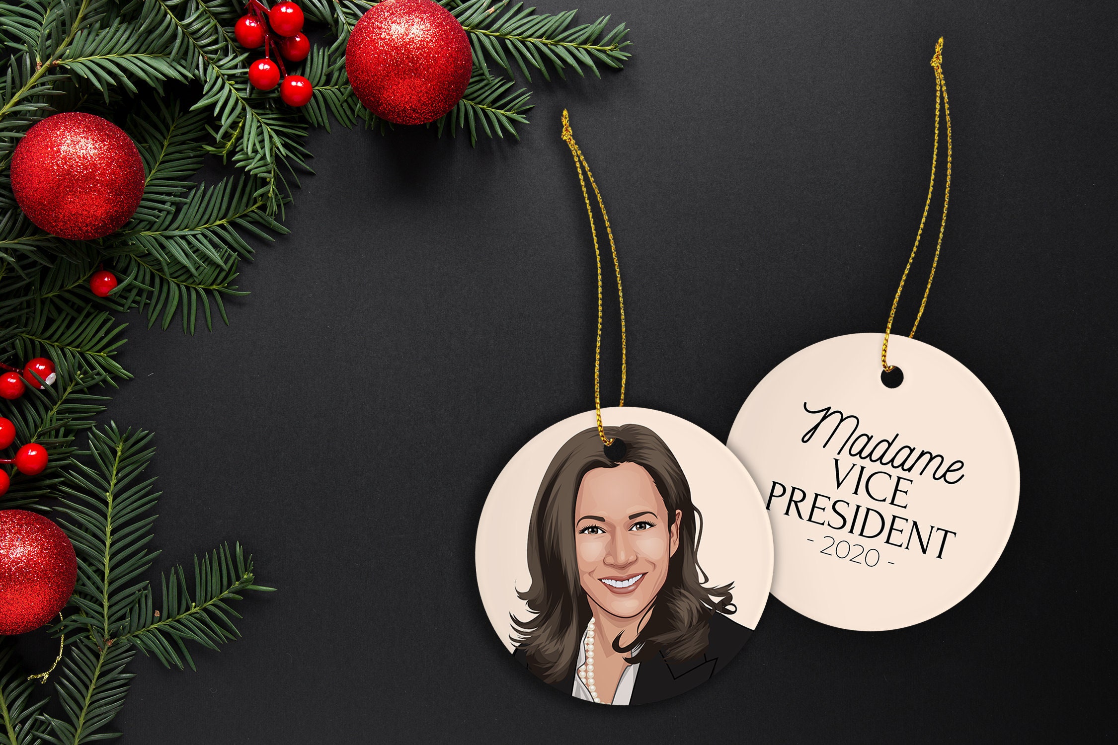 Kamala Harris Madame Vice President Feminist Ornament Kamala - Etsy