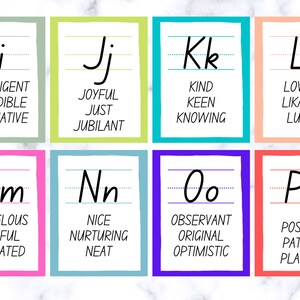 Rainbow Affirmations Alphabet Cards, Printable Alphabet Posters ...