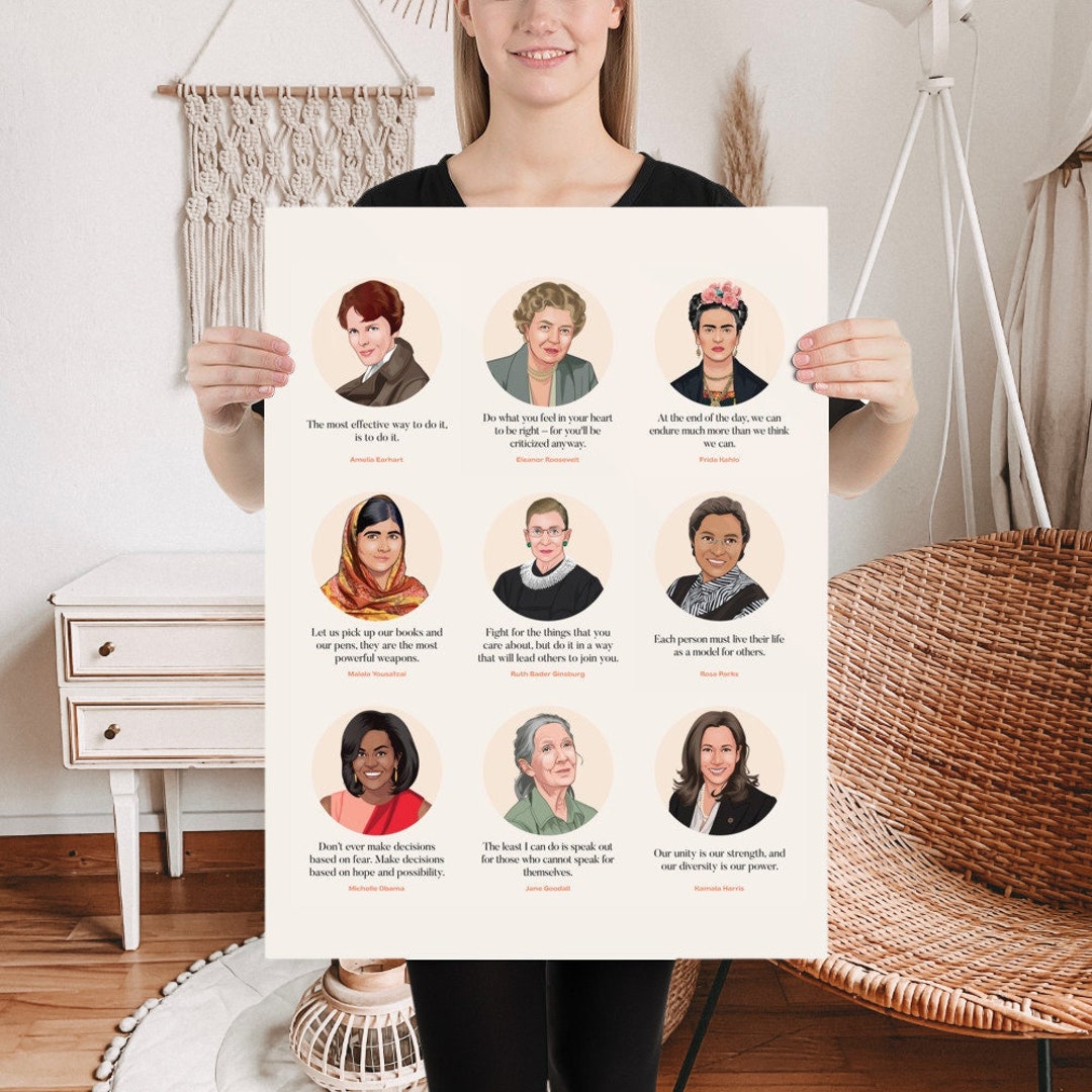 Set of Empowered Women of History, Classroom Posters, Girl Power Art ...