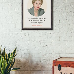 Eleanor Roosevelt Poster, Feminist Art Print, Classroom Art Print, Girl ...