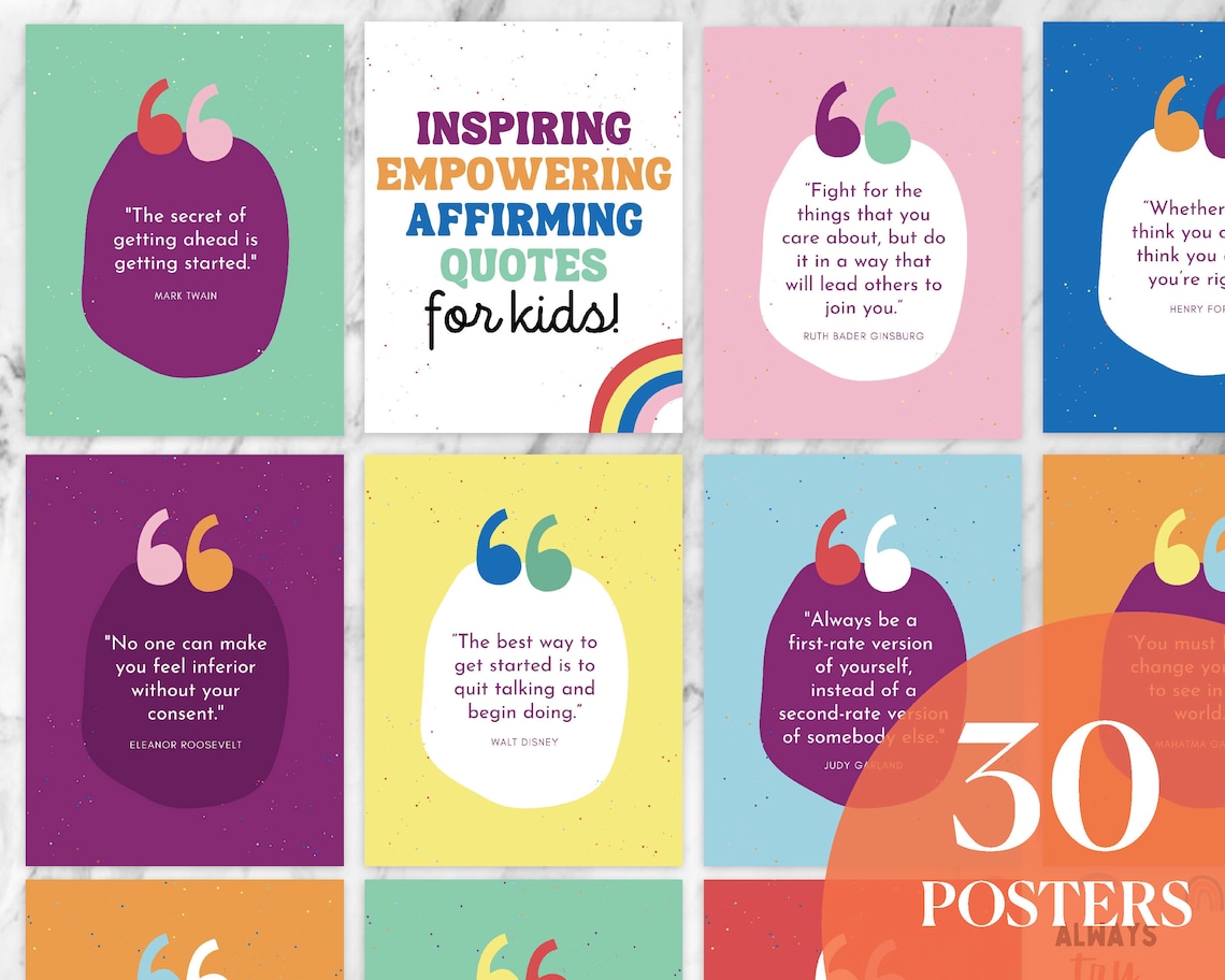 PRINTABLE Classroom Inspirational Wall Art Inspiring Quotes | Etsy