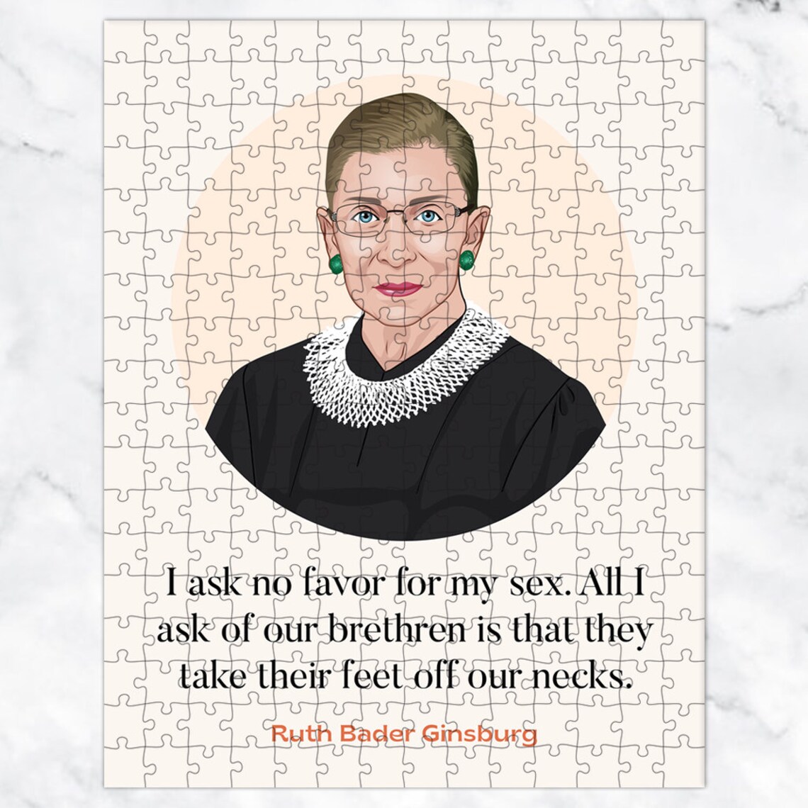 RBG Puzzle RBG Print RBG Quote Print I Ask No Favor of My - Etsy Sweden