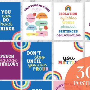 PRINTABLE Speech Therapy Rainbow Wall Art, Digital Download SLP Decor ...