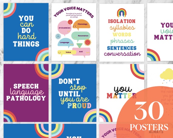 PRINTABLE Speech Therapy Rainbow Wall Art Digital Download | Etsy