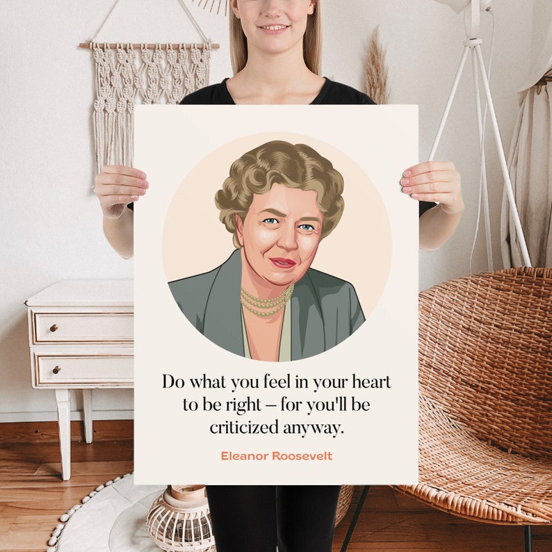 Eleanor Roosevelt Poster, Feminist Art Print, Classroom Art Print, Girl ...