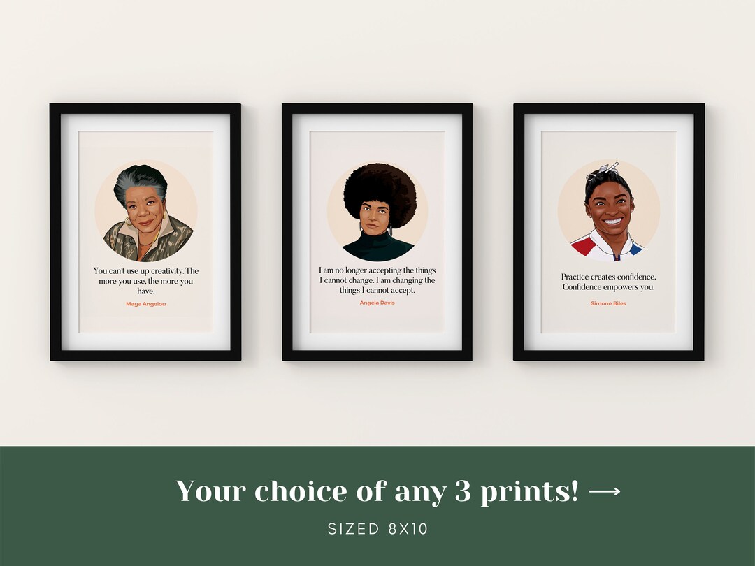 Empowering Black Women Wall Art, Set of Three Feminist Posters ...