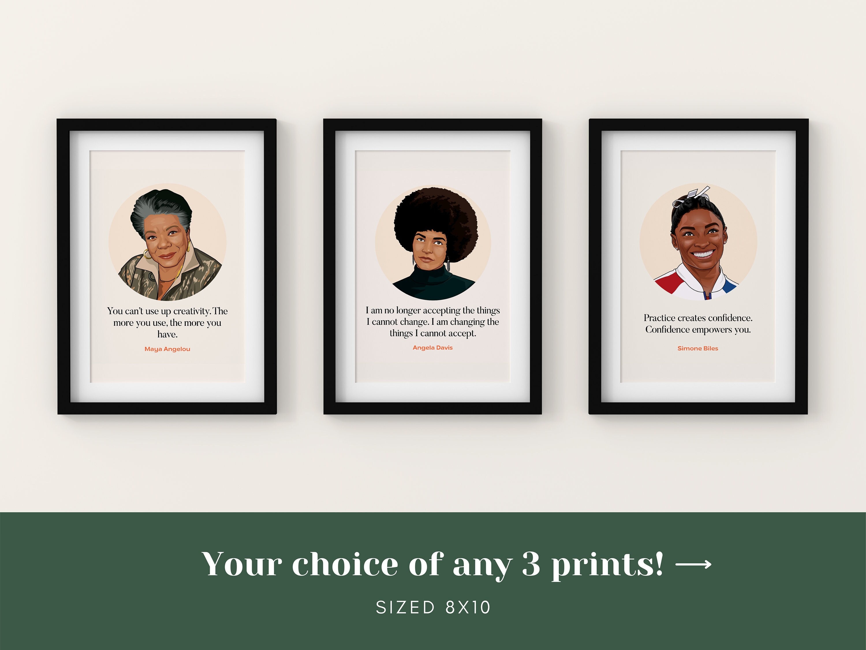 Empowering Black Women Wall Art Set of Three Feminist | Etsy