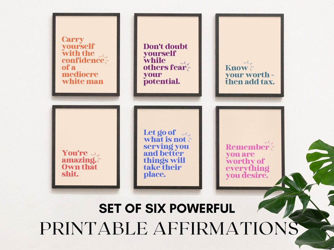 Printable Set of Affirmations Posters Digital Download - Etsy