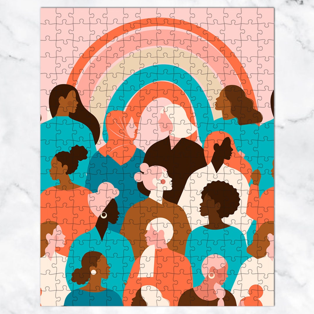 Feminist Puzzle, Feminist Gift, Feminist Game, Rainbow Diversity Puzzle ...
