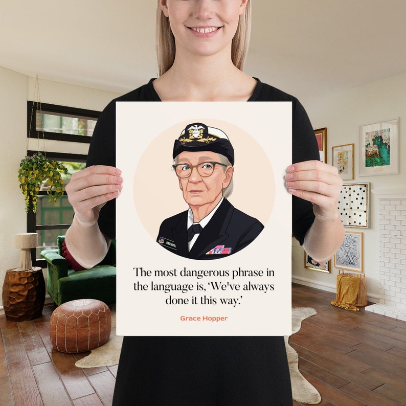 Grace Hopper Poster Girls Who Code Computer Science - Etsy