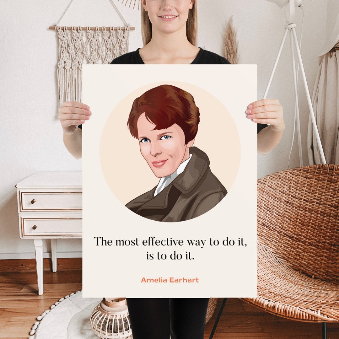 Feminist Icons, Amelia Earhart Poster, Amelia Earhart Art Print ...