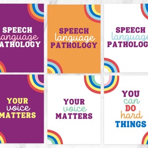 PRINTABLE Speech Therapy Rainbow Wall Art, Digital Download SLP Decor ...