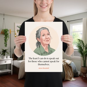 Feminist Poster, Jane Goodall, Jane Goodall Print, Empowering Women ...