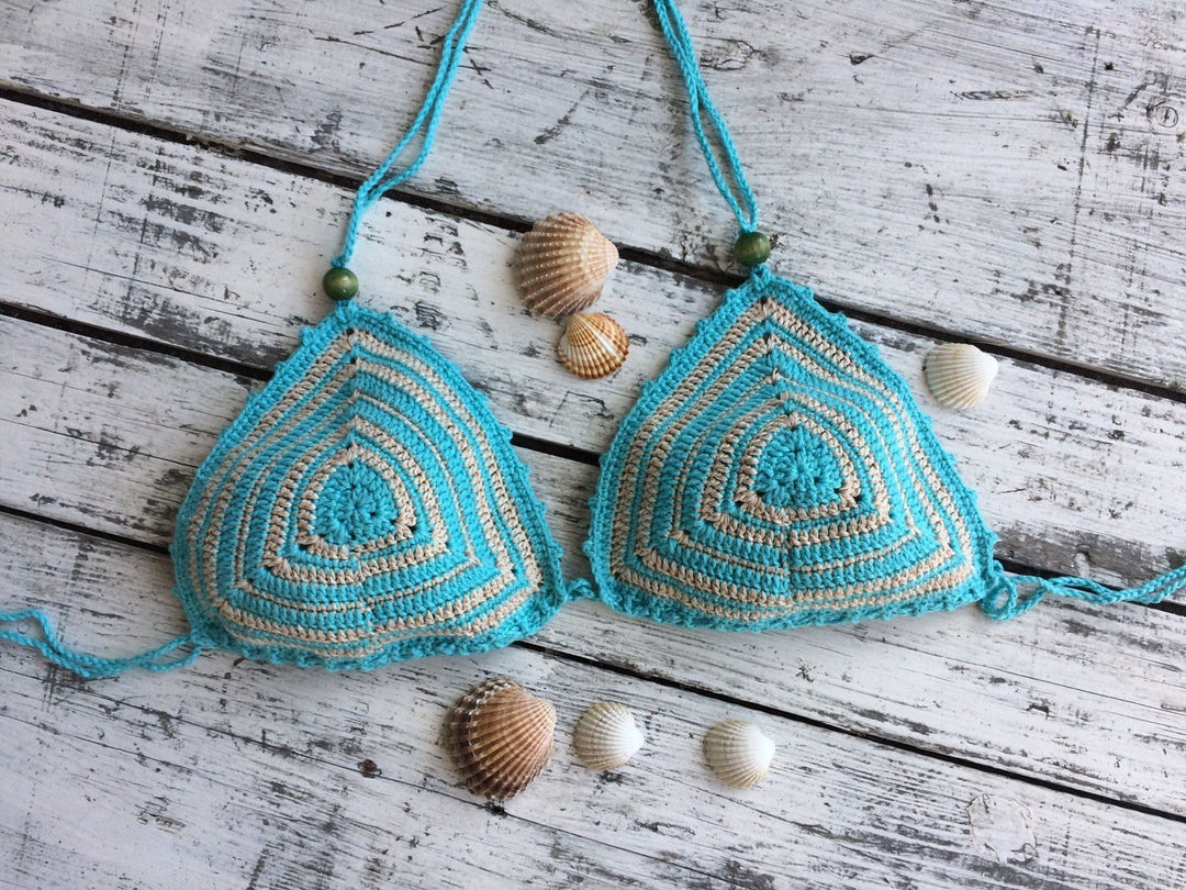 Crochet Bikini Set...triangle Bikini - Etsy