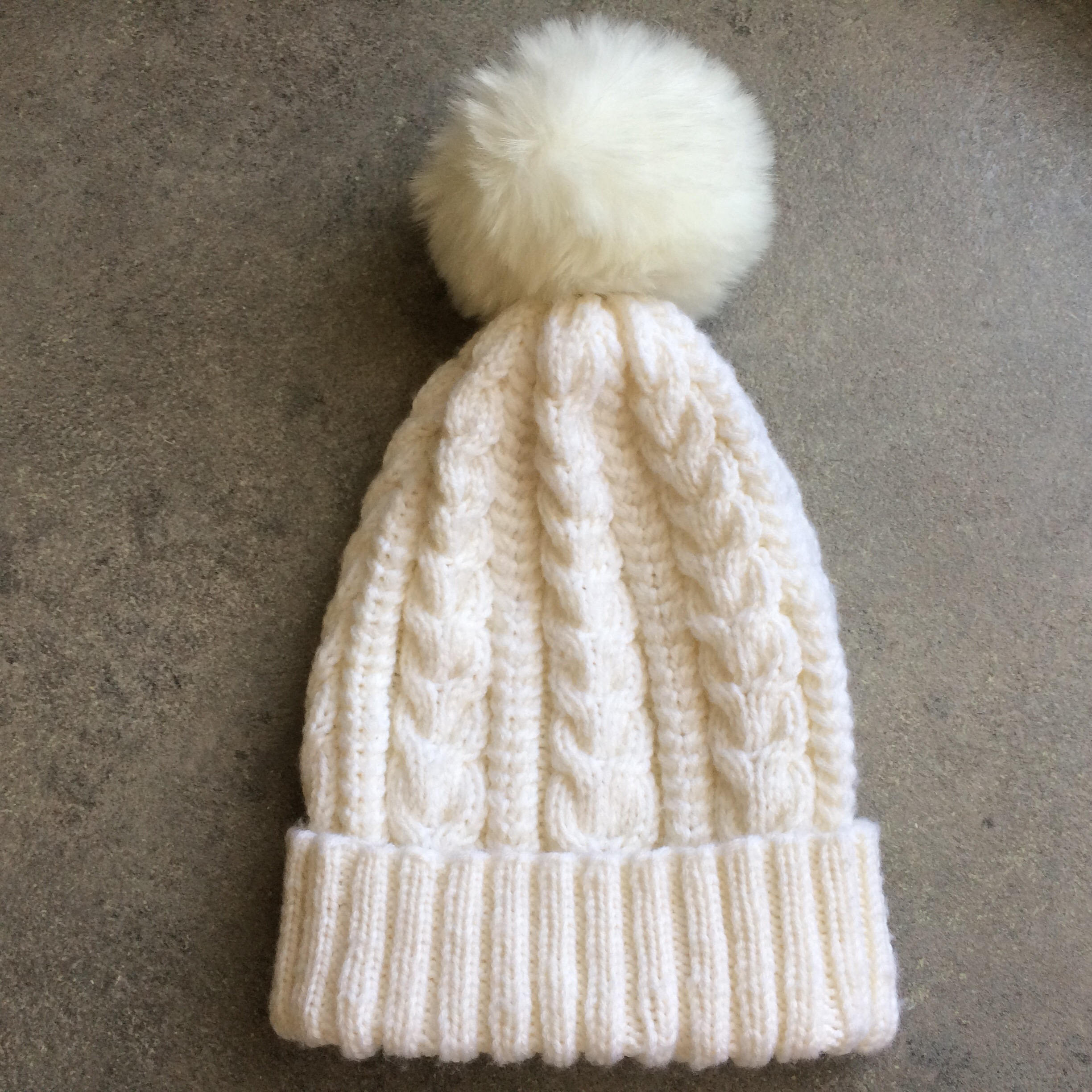 White Winter Hat...hand Knit Beanie...cable Knit Winter Hat - Etsy