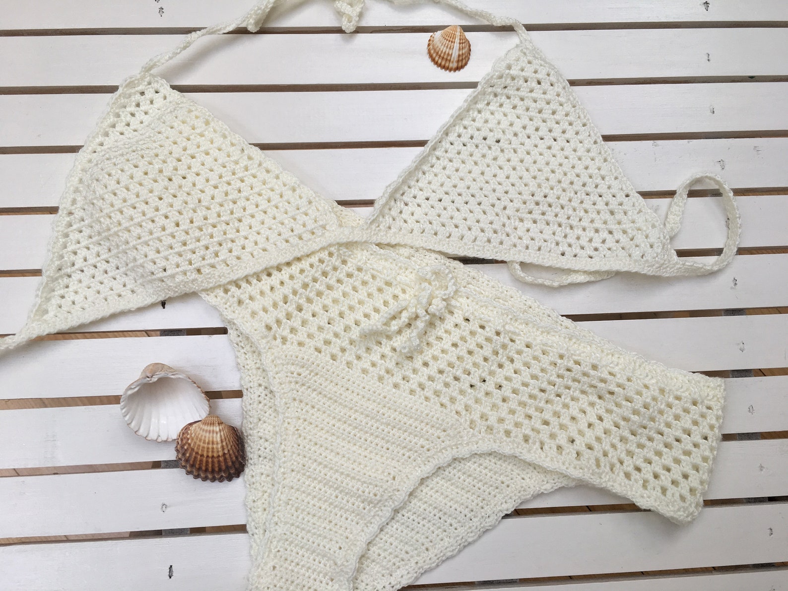 Bikini Crochet-handmade Bikini-triangle Bikini boho Swimwear - Etsy