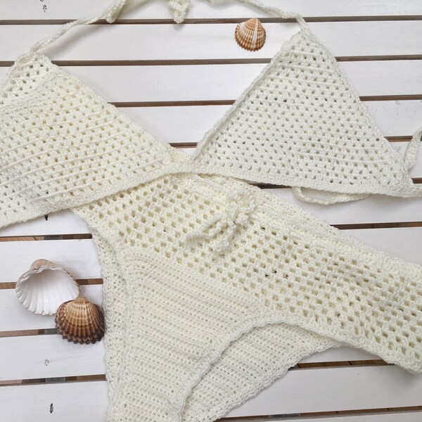 Bikini Crochet Bikini Triangle Bikini-boho Swimwear crochet Beachwear ...