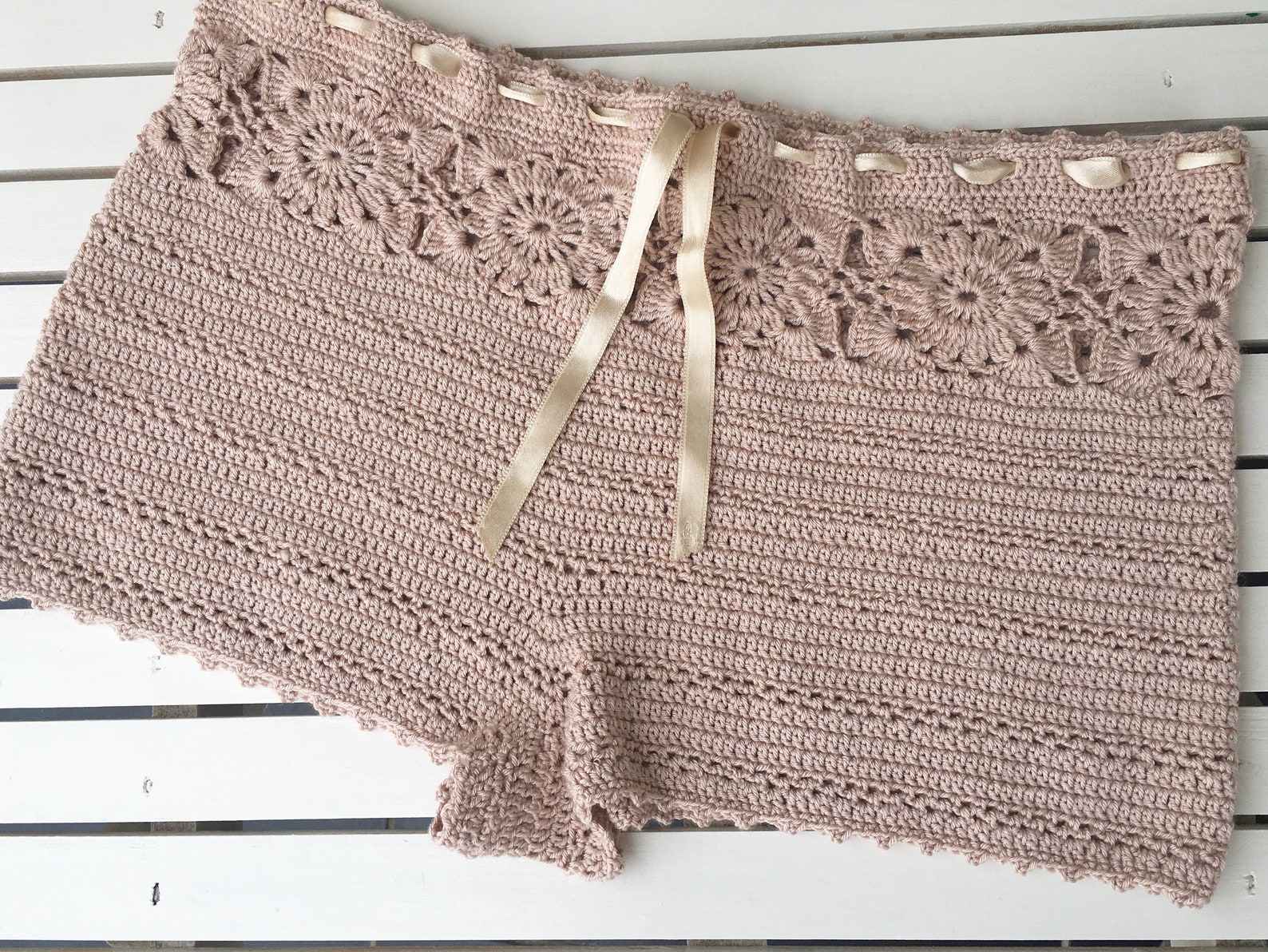 Crochet Shorts-beige Crochet Shorts-lace Shorts - Etsy