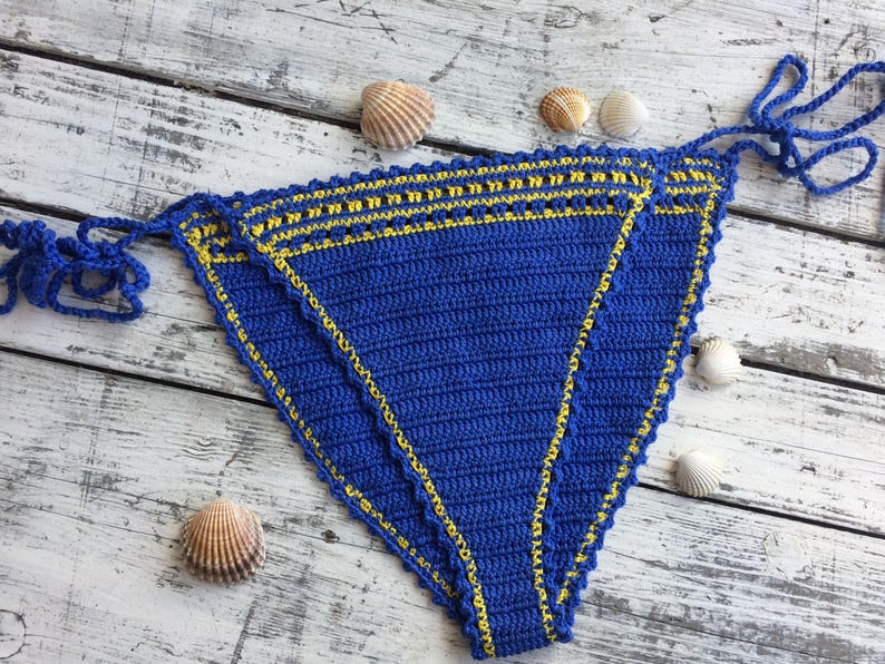 Crochet bikini...Blue bikini...Triangle bikini | Etsy
