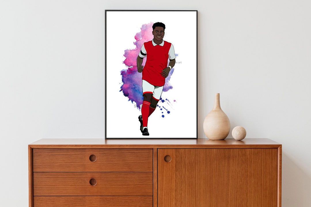 Bukayo Saka Football Art Print: World Cup Soccer Gift (digital Download ...