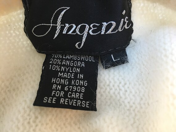 1980s Super Cozy Fuzzy Creamy Angenie Angora Sequined… - Gem